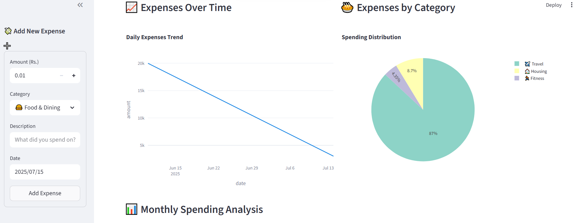 Expense Tracker with Streamlit